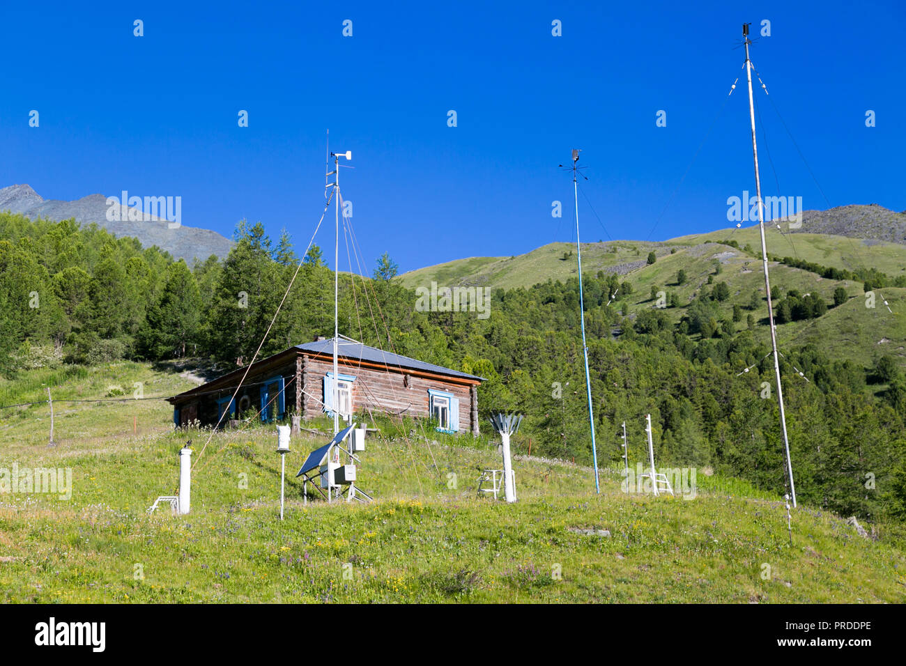 The weather station building for weather forecasting in high mountains ...