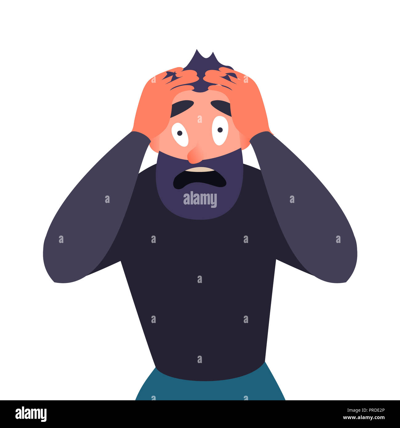 Cartoon anxious man hi-res stock photography and images - Alamy