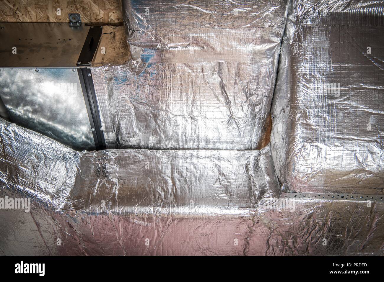 Gas Heating and Cooling Duct Closeup Photo. Ductwork or Conduits System ...