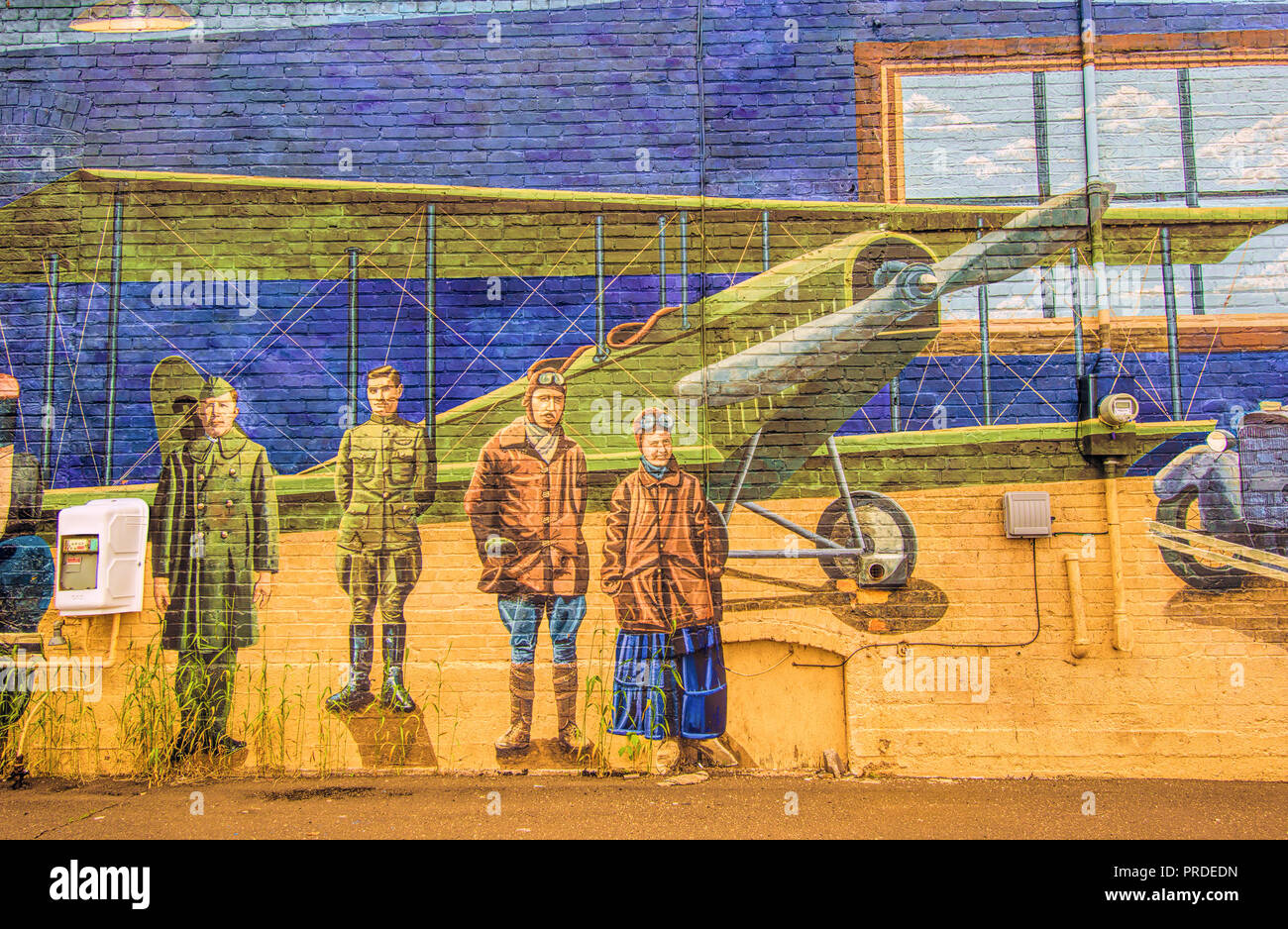 Images on the Ashland Walk of Murals, Wisconsin Stock Photo - Alamy