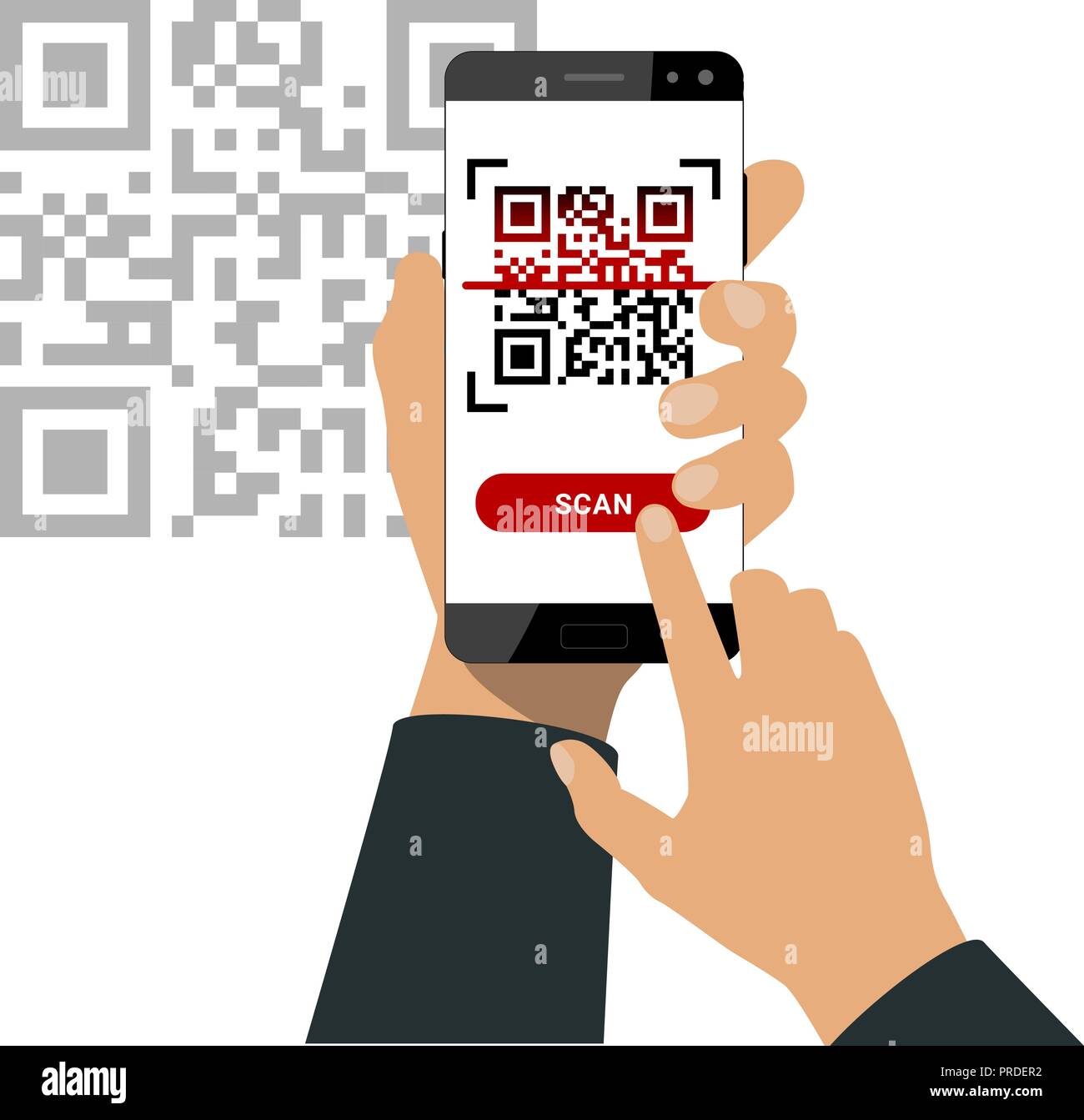 Using phone scan qr code Stock Vector Images - Alamy