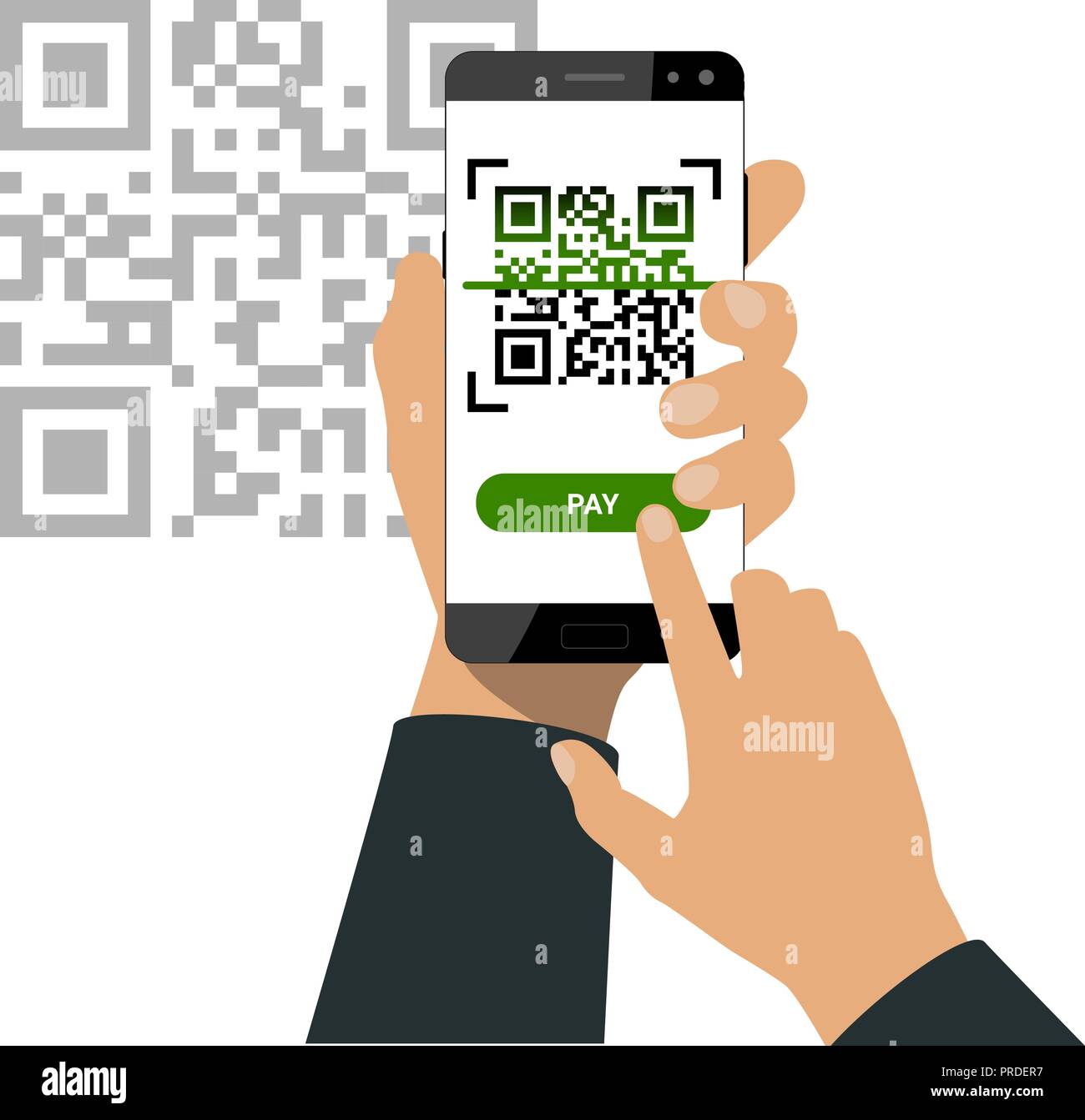 Using phone scan qr code Stock Vector Images - Alamy