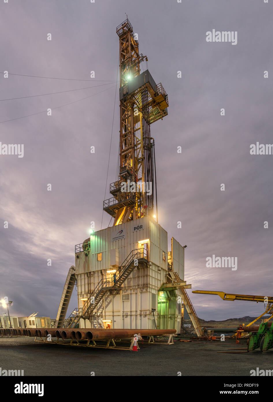 Drilling Rig, Hverahlidarvirkjun Geothermal Power Plant, Iceland Stock ...