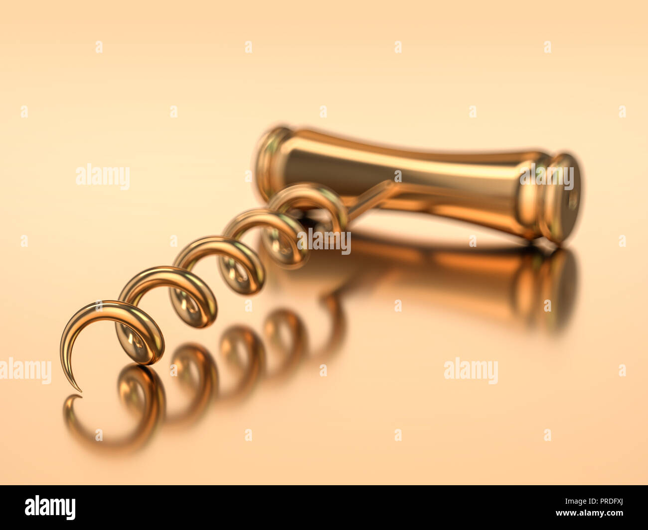 Corkscrew isolated on gold background. 3D rendering Stock Photo - Alamy