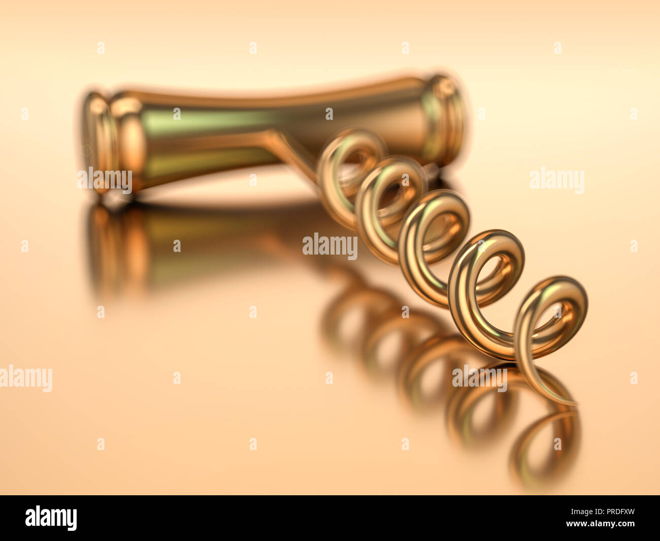 Corkscrew isolated on gold background. 3D rendering Stock Photo - Alamy