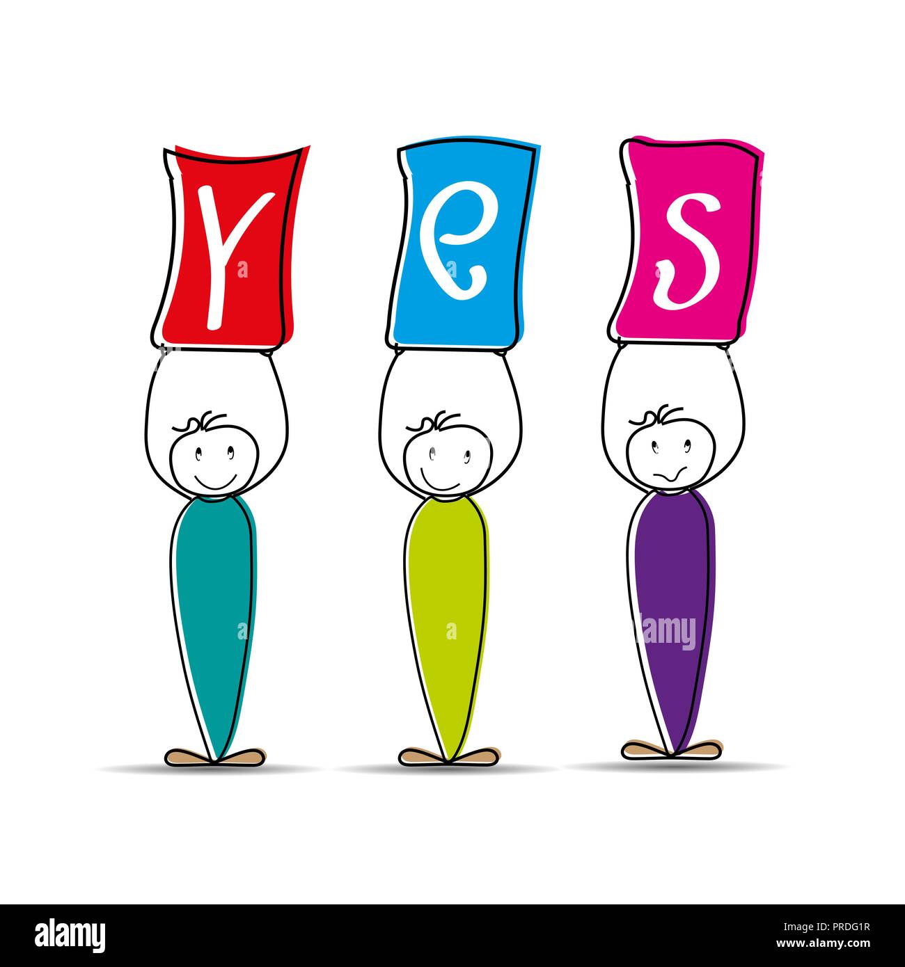 Cartoon man saying yes hi-res stock photography and images - Alamy