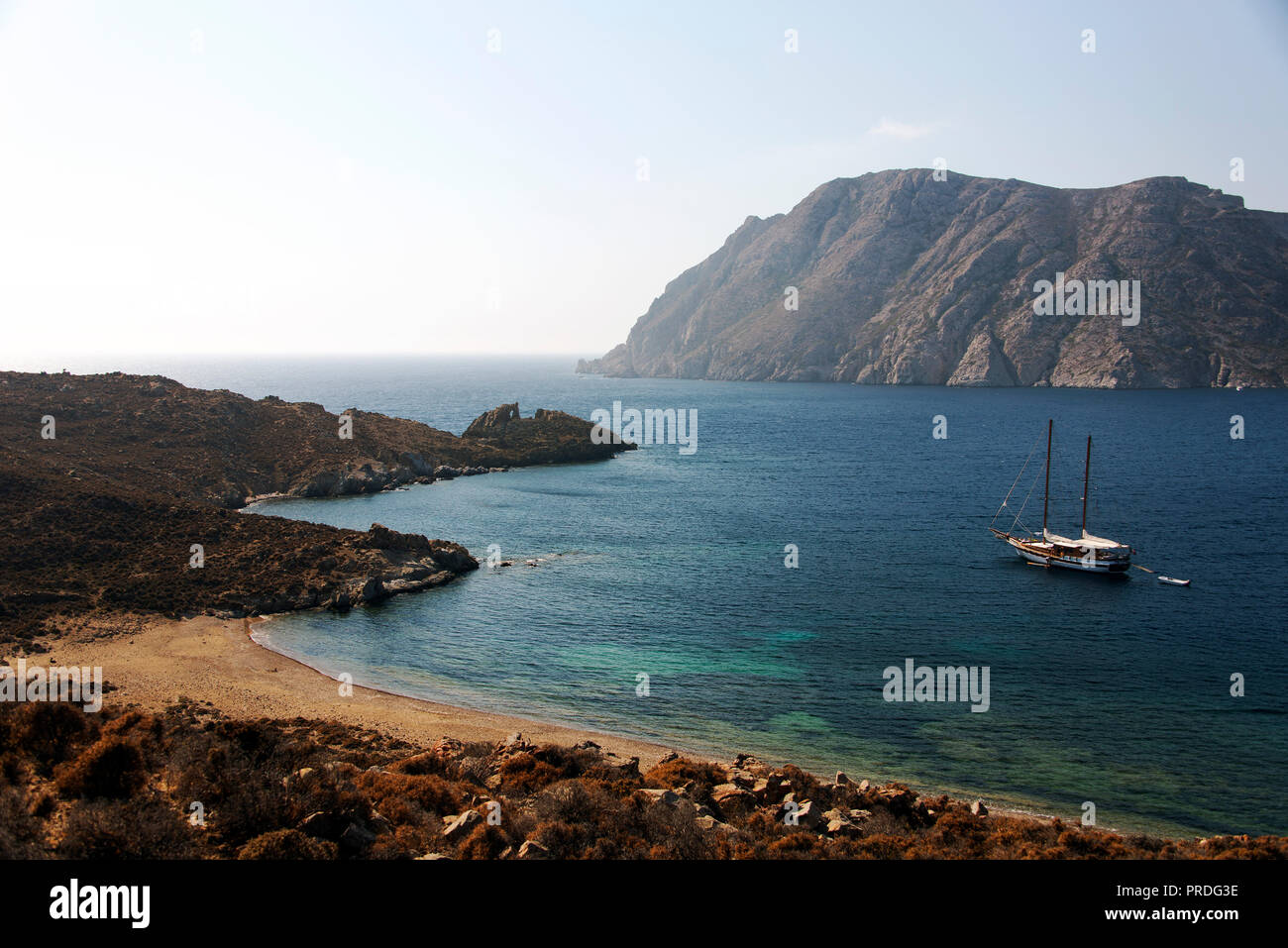 Aerial view of a coast of island of patmos, Greece Stock Photo - Alamy