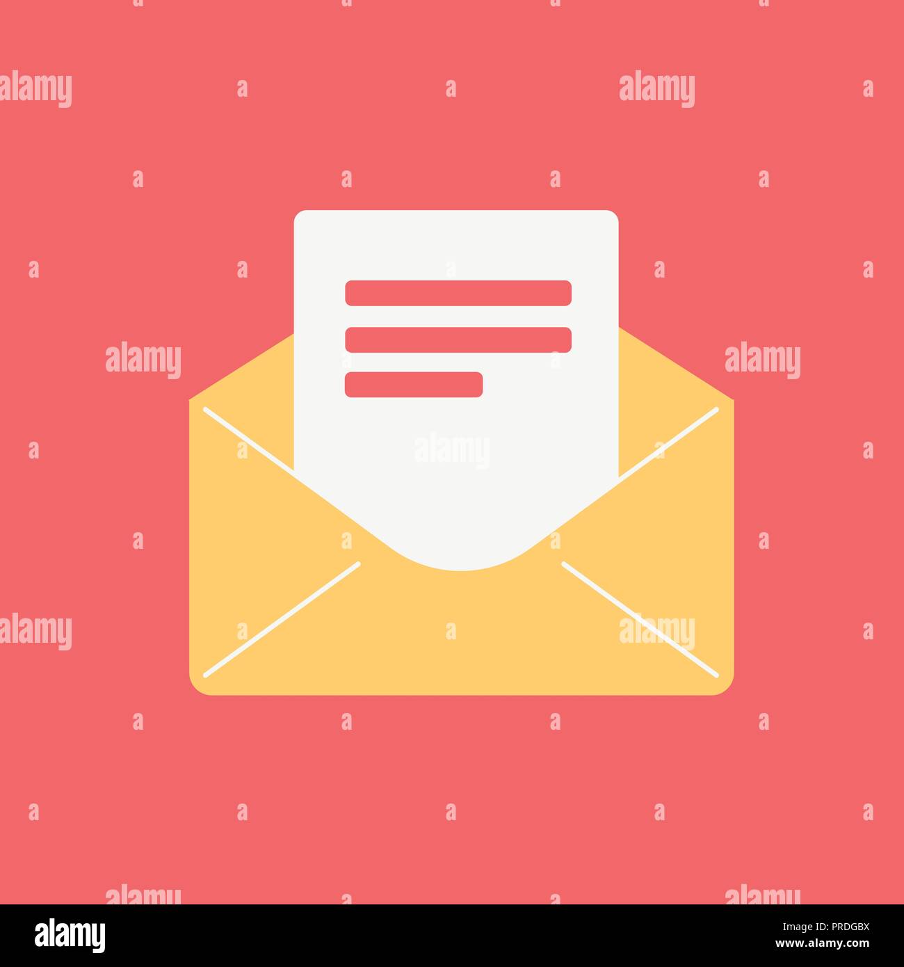 illustration of notification about a new message in papercut technique ...