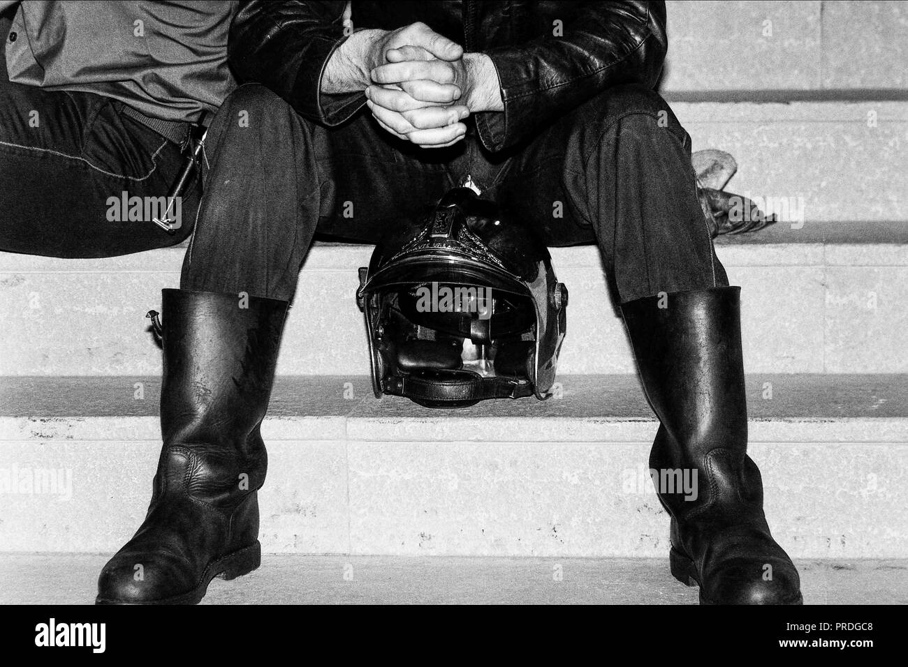 Angry fire fighters Black and White Stock Photos & Images - Alamy