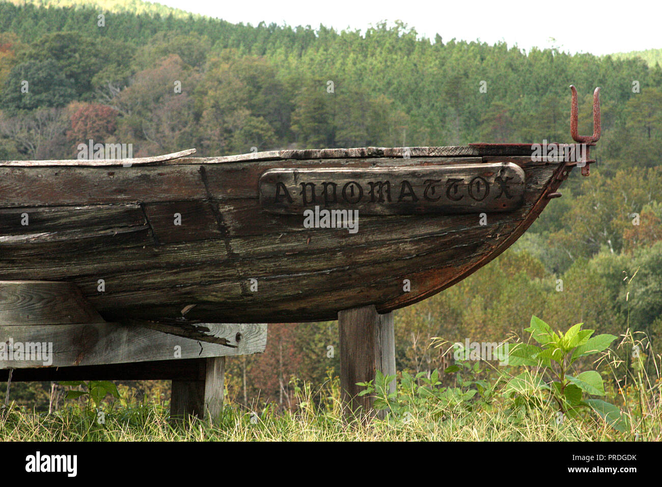 Old batteau display at James River State Park, Virginia, USA Stock ...