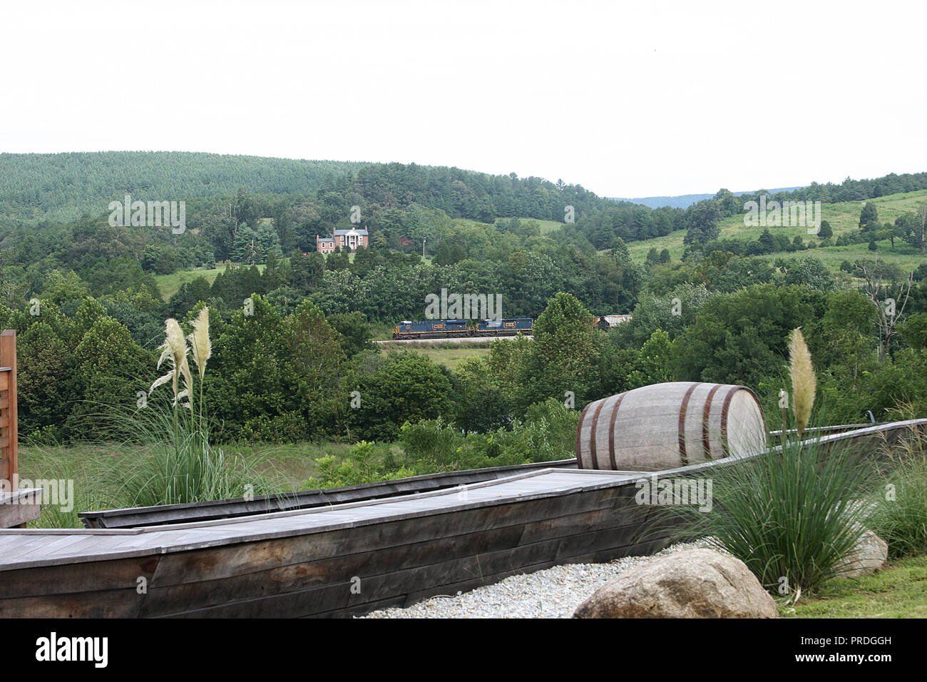 View of the area around James River State Park, Virginia. Old wooden ...