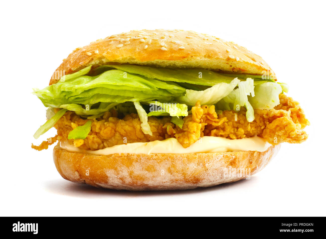 Classic Chicken Burger Isolated on white background Stock Photo - Alamy