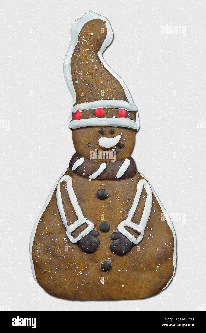 gingerbread man, isolated on white background, close up, flat lay ...