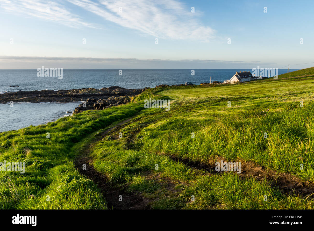Path leads along the clifftop at Cove, Aberdeen Stock Photo - Alamy