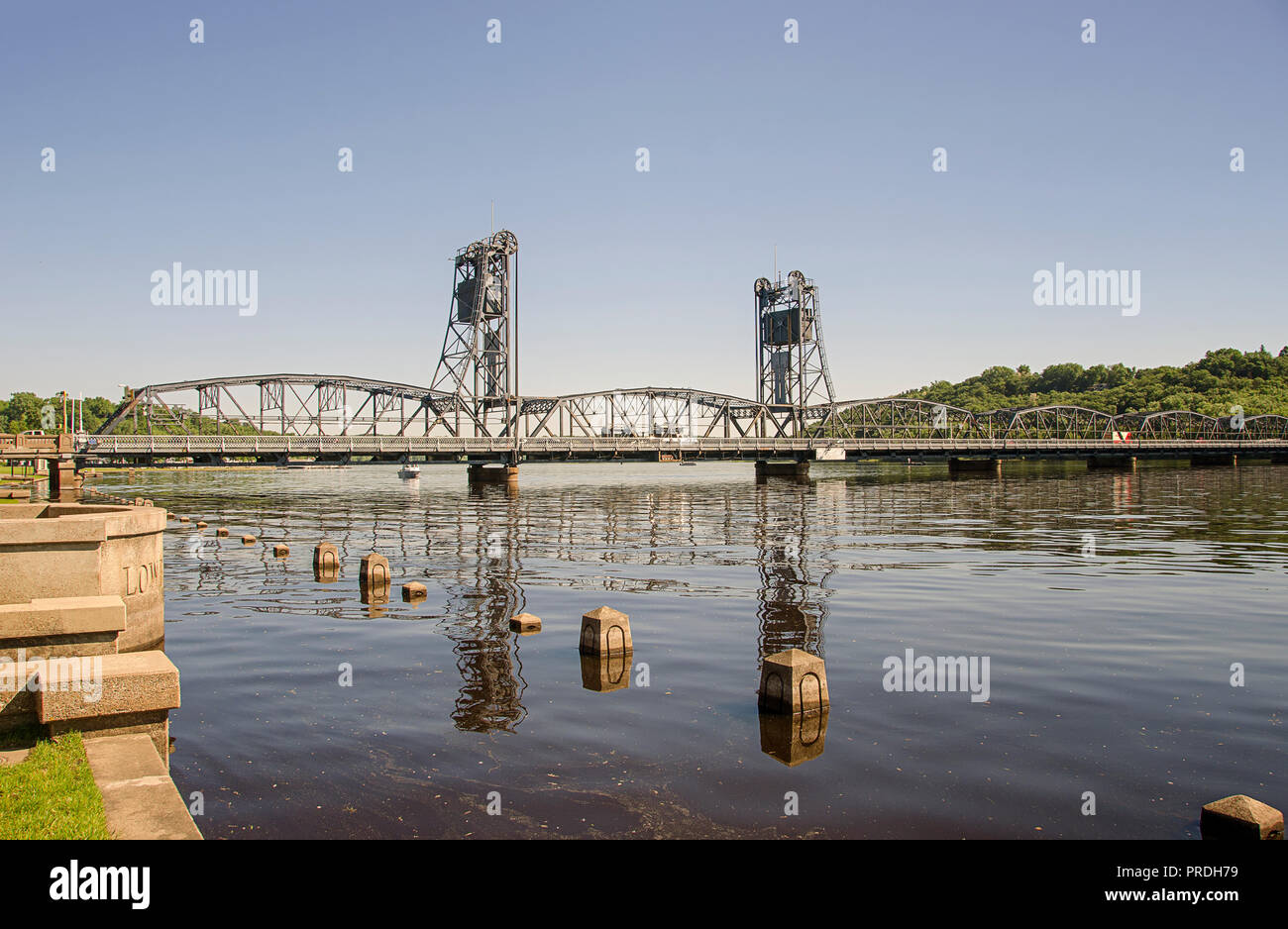 The Stillwater Bridge is a vertical-lift bridge crossing the St. Croix ...