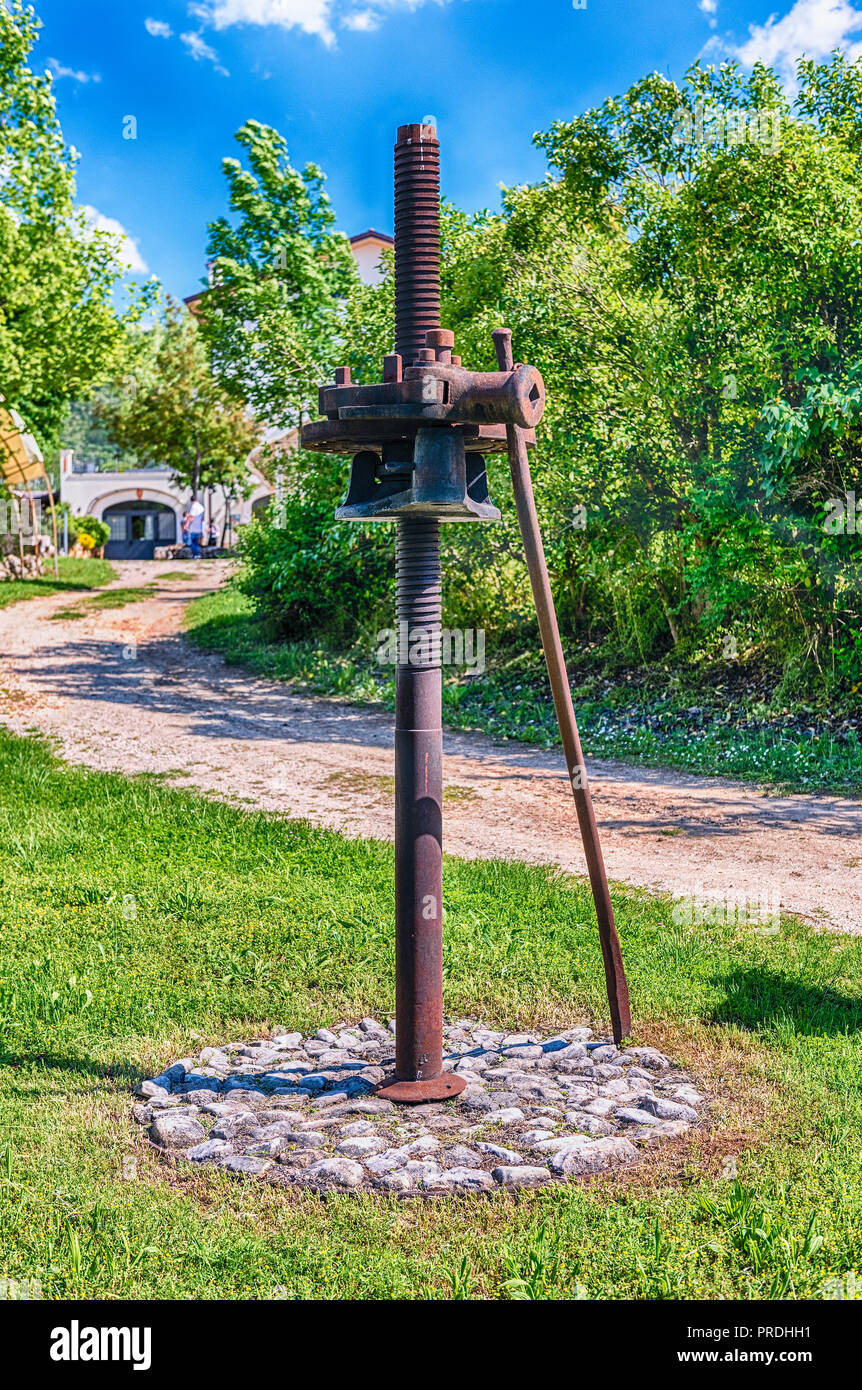 Ancient tool in the countryside in central Italy Stock Photo - Alamy