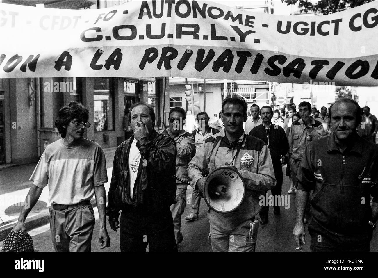 COURLY employees protest Lyon, France Stock Photo - Alamy