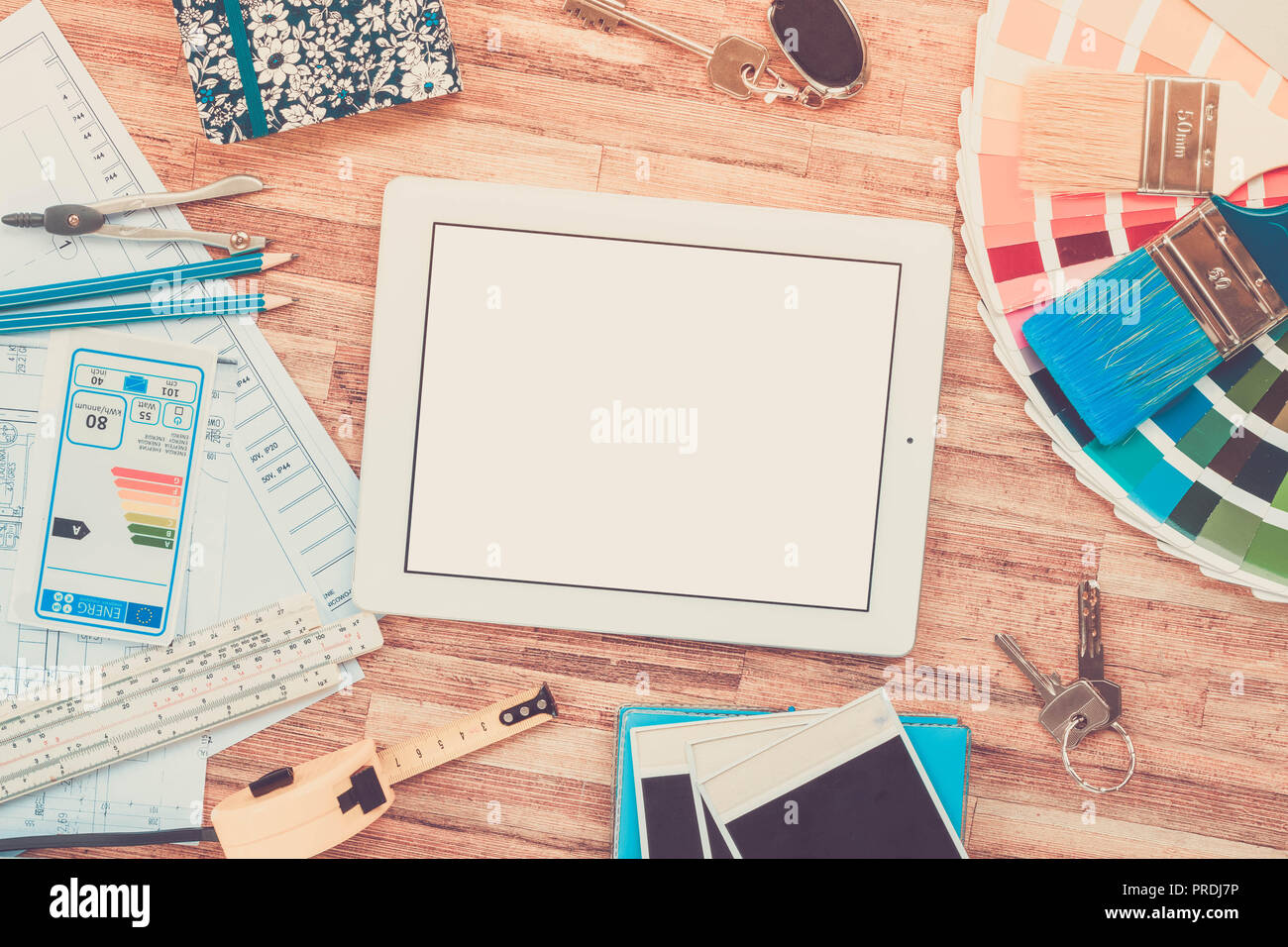 designer's working table Stock Photo - Alamy