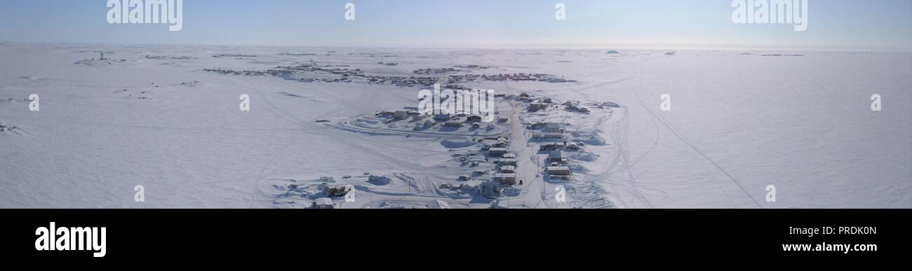 Tuktoyaktuk, Tuk, NWT, North West Territories, Canada, Aerial Panorama ...