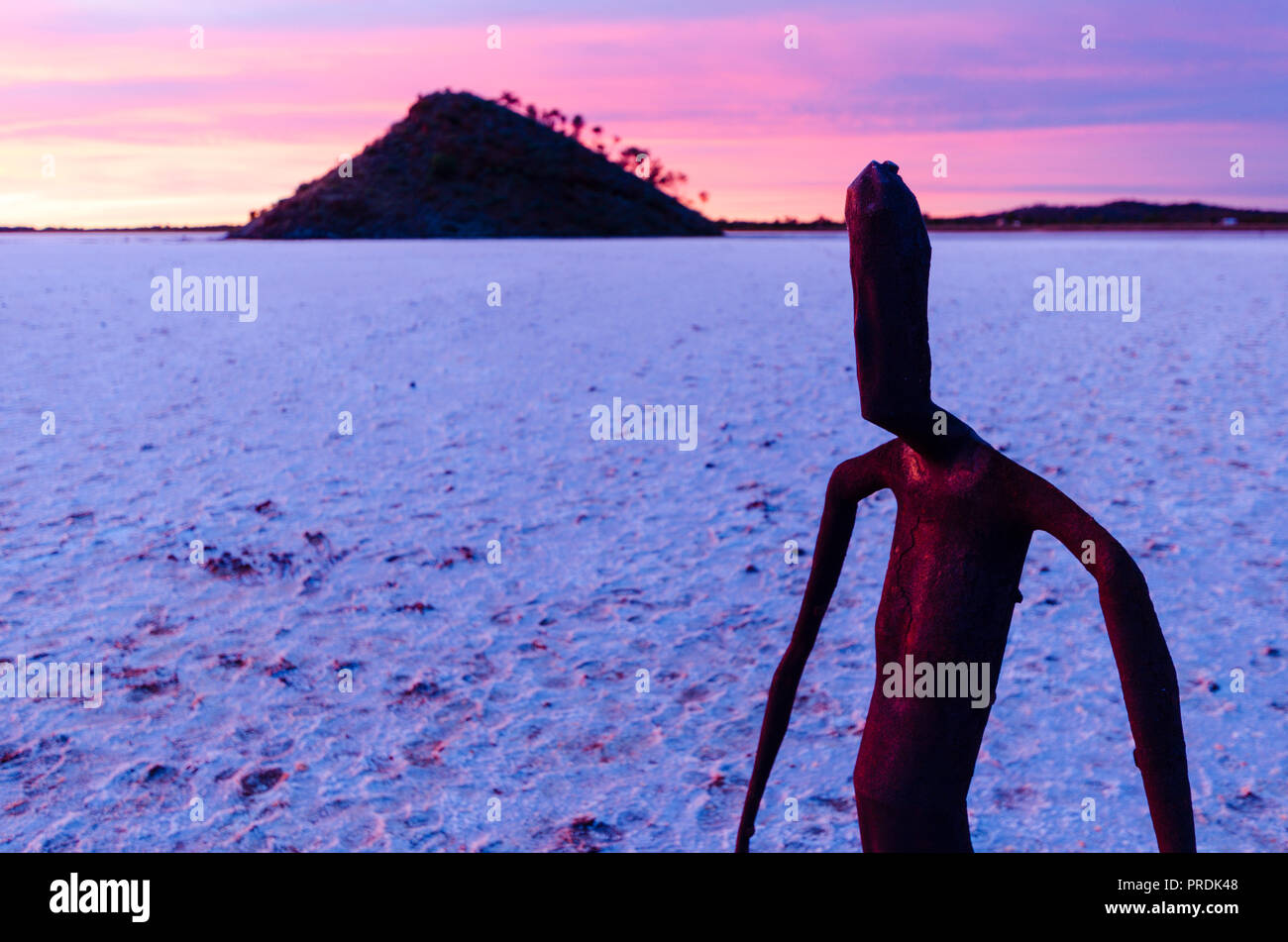 Steel figures by sculptor Antony Gormley at dawn dotted across Lake ...