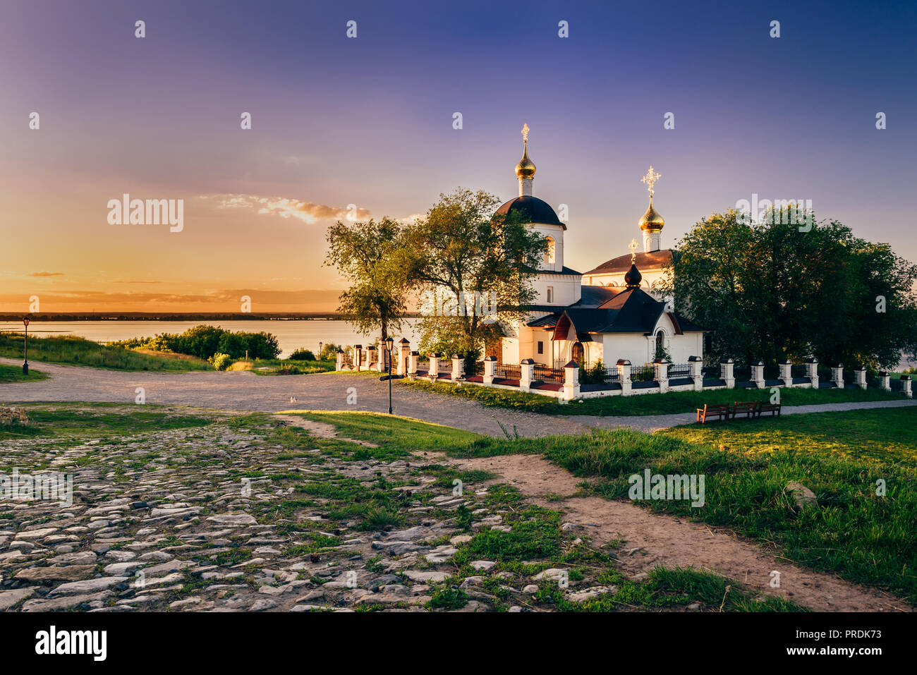 Church of St Constantine and Helena on rural island Sviyazhsk in Russia ...