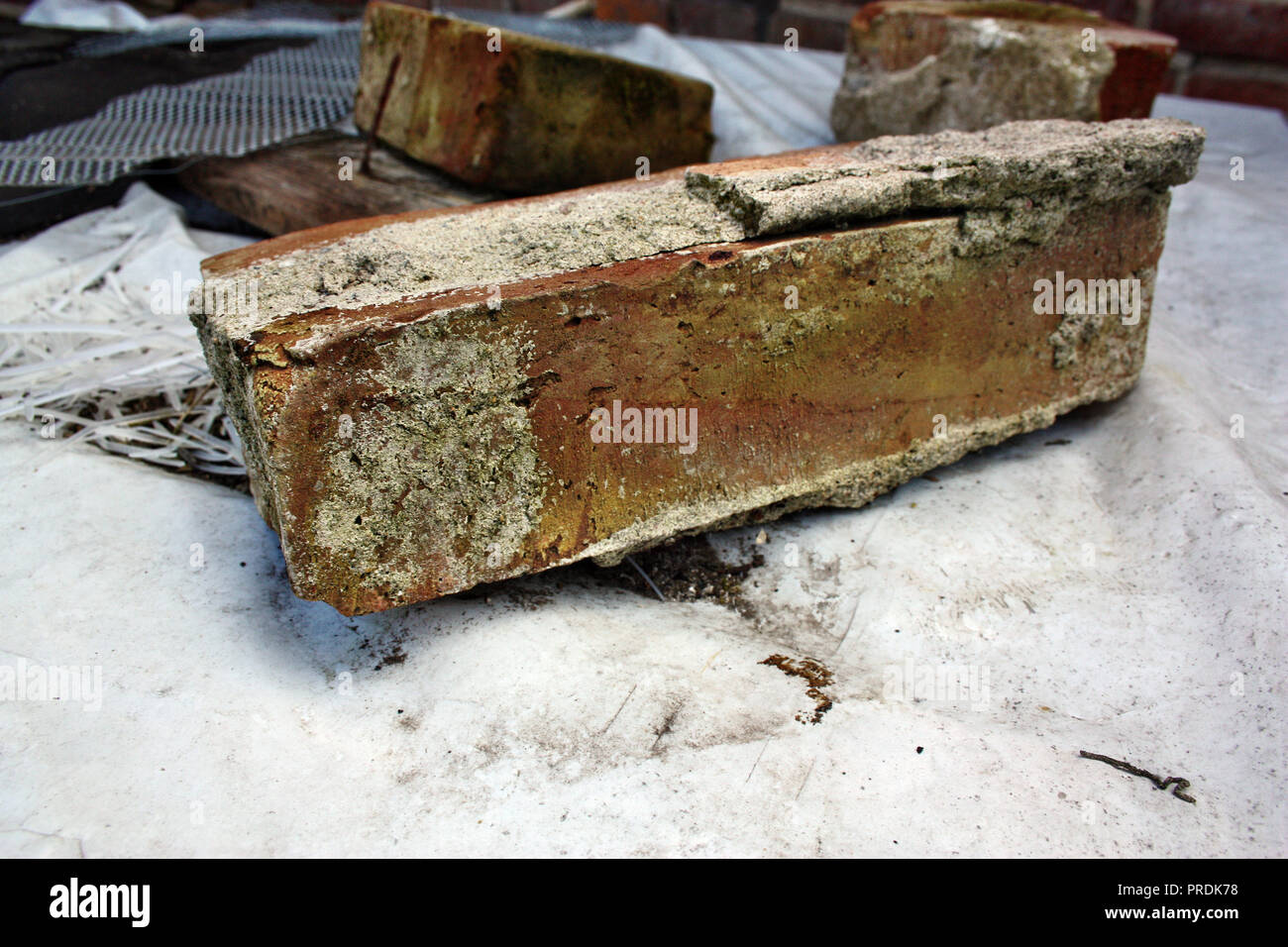 Old brick, rubble from the demolition of the house Stock Photo - Alamy