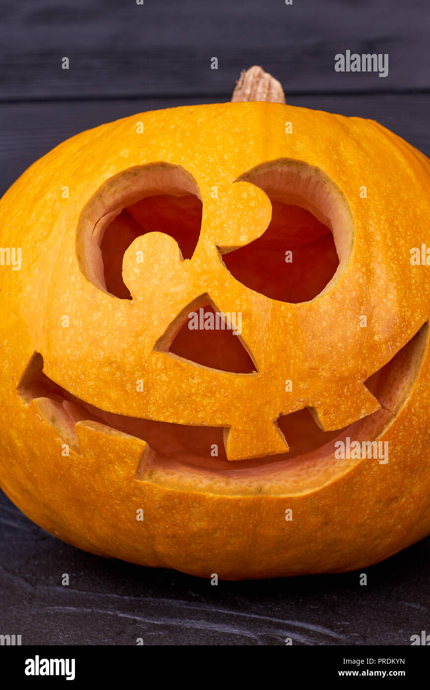 Funny Halloween pumpkin head Stock Photo - Alamy