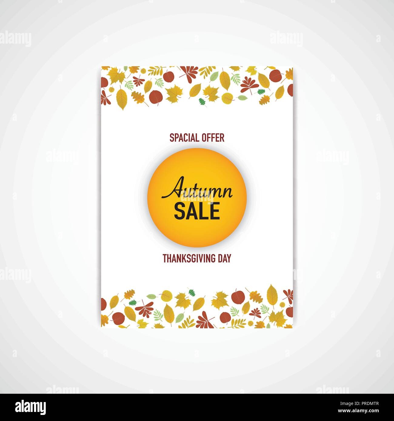 Autumn leaves flyer white background, vector, illustration eps file ...