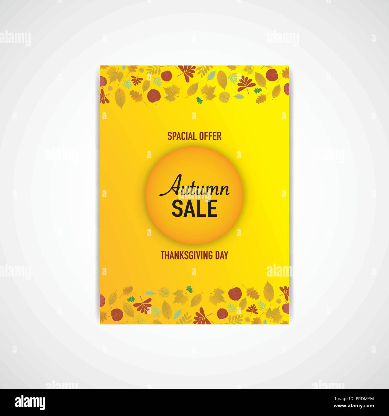 Autumn leaves flyer orange background, vector, illustration eps file ...