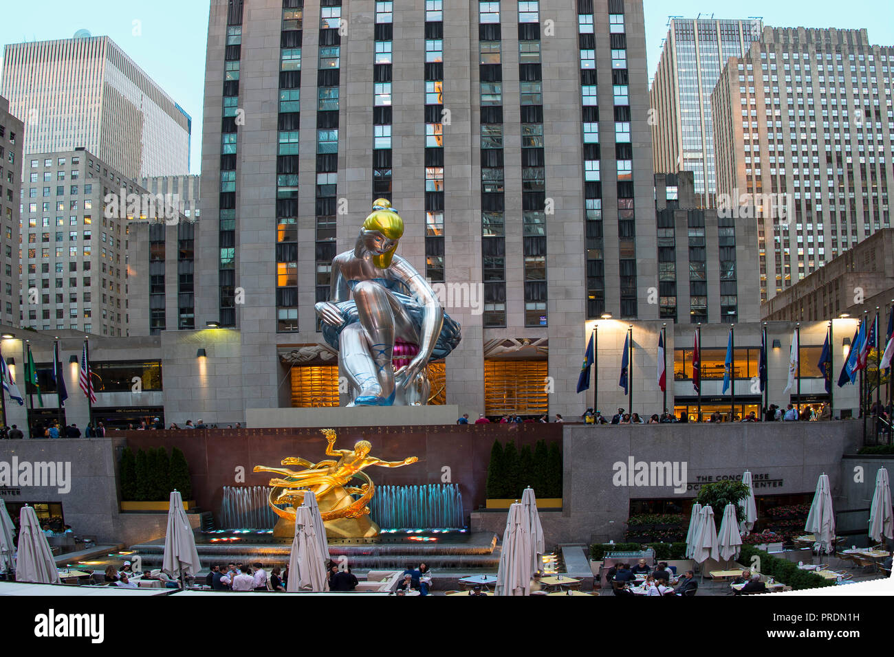 New York City, USA - June 7, 2017: View of the Rockefeller Center with ...