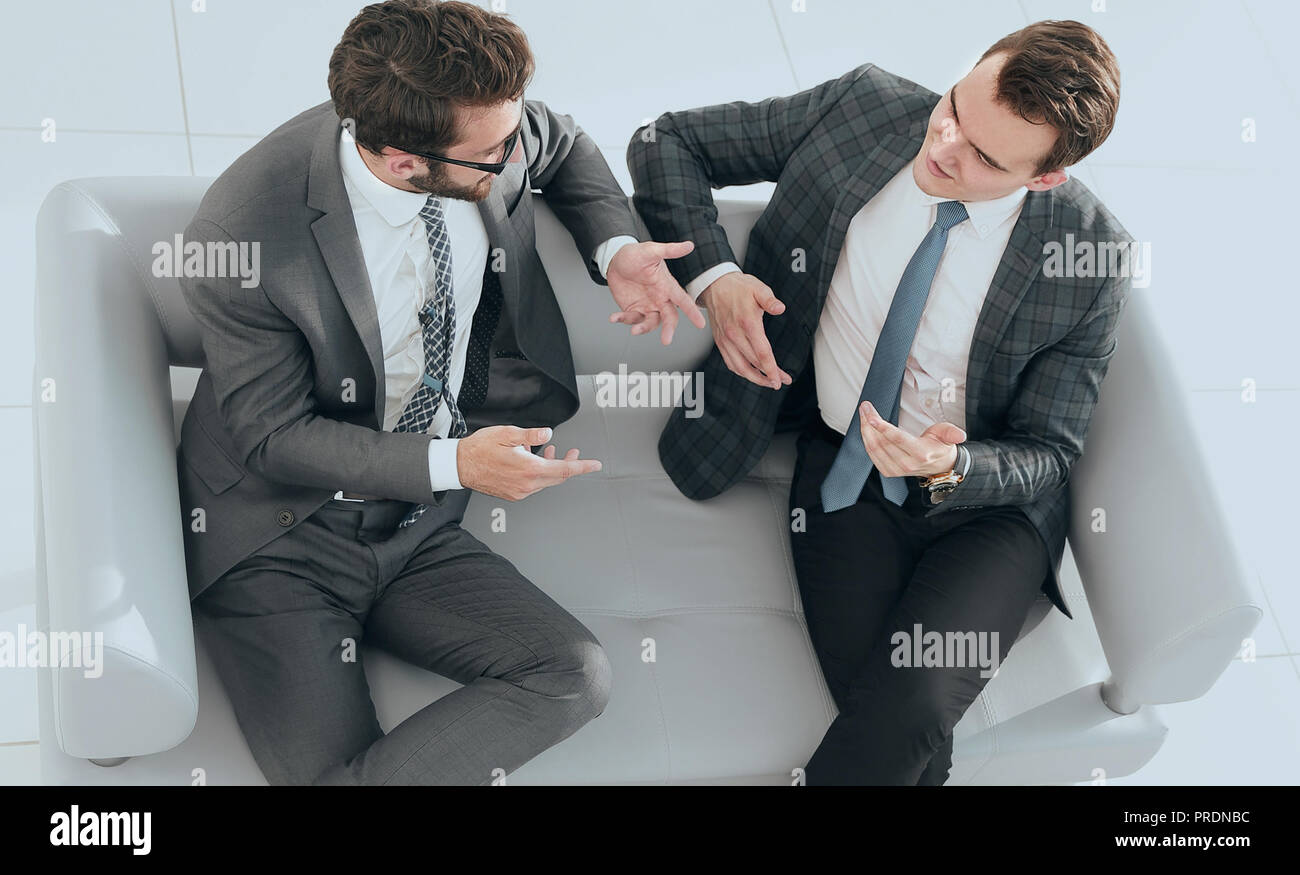 Two partners discussing contract office hi-res stock photography and ...