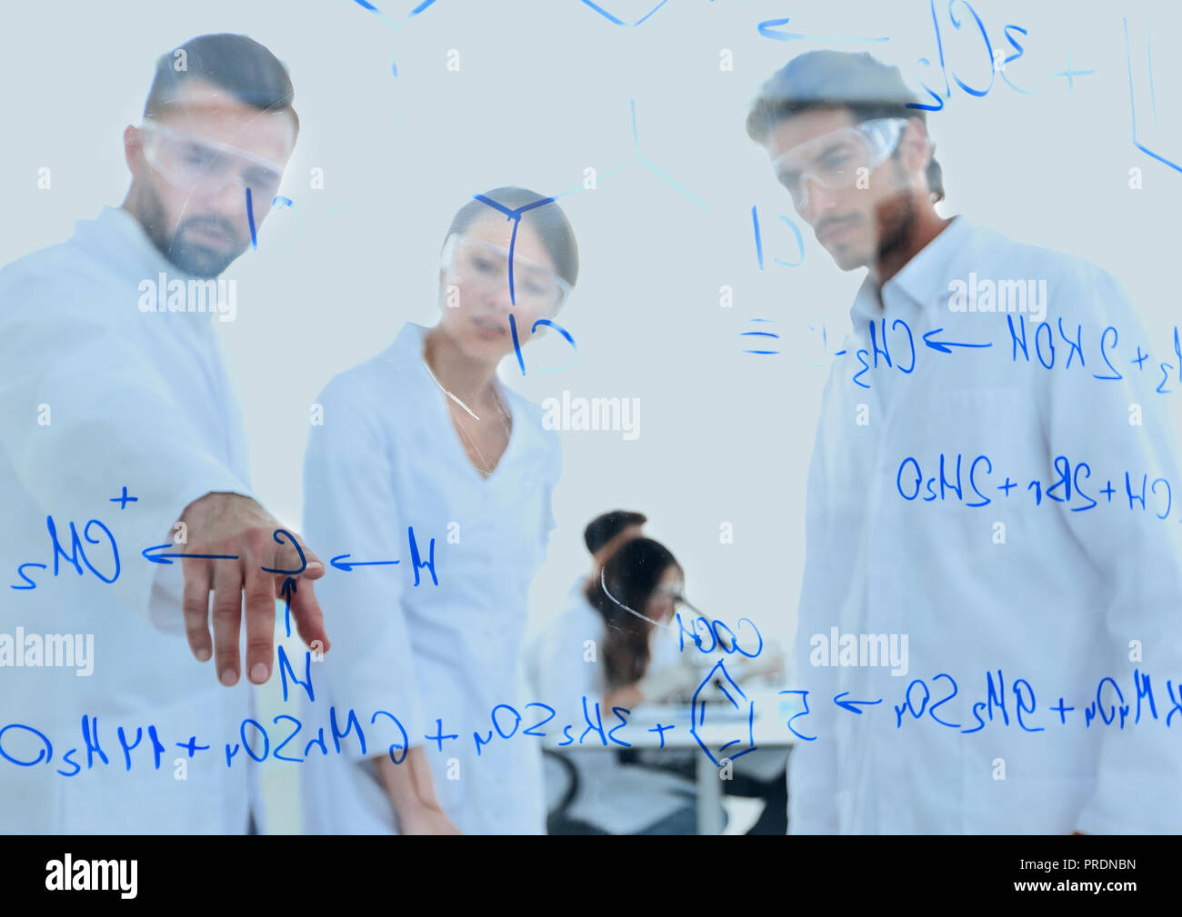 Group laboratory scientists discussing hi-res stock photography and ...