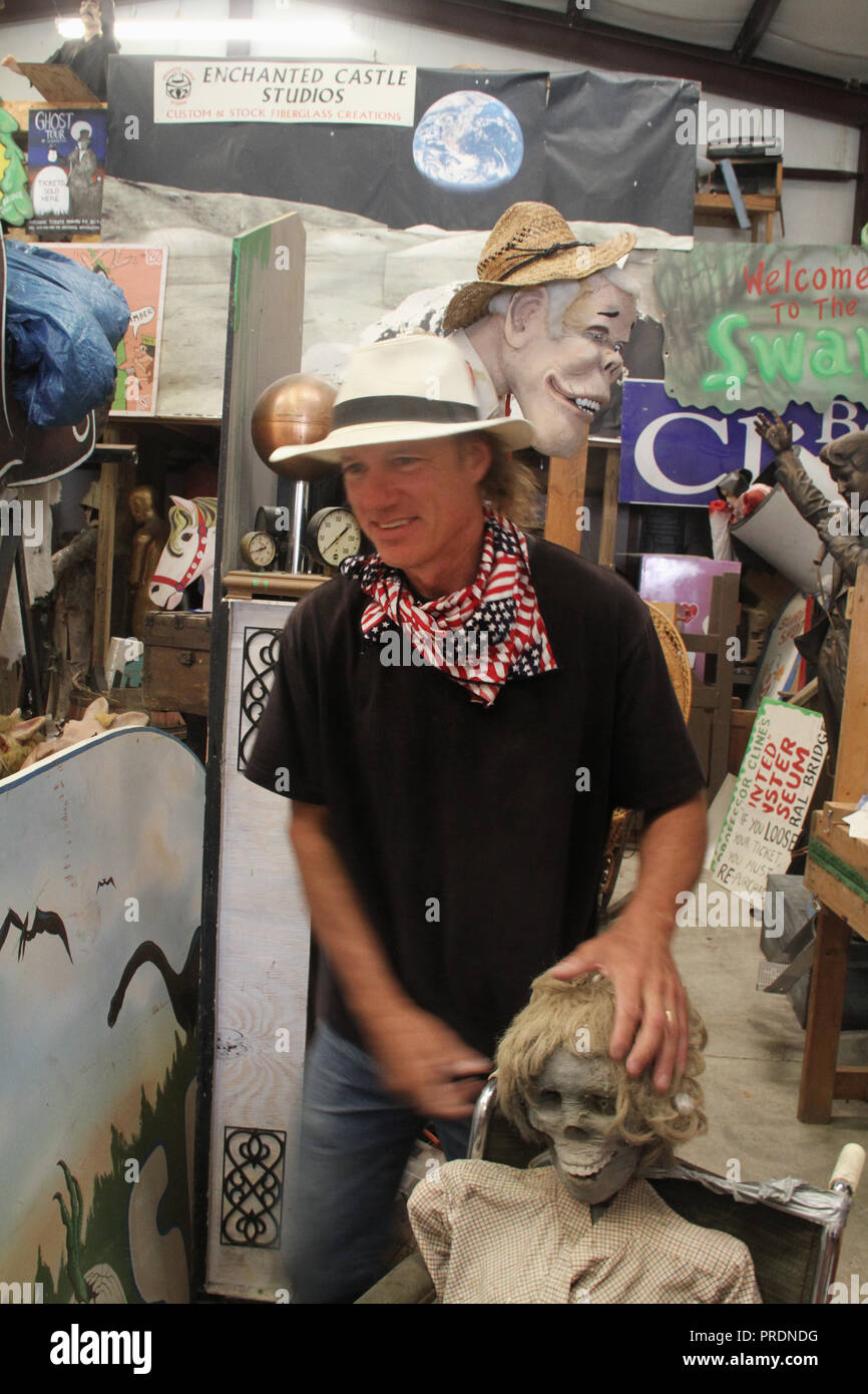 Sculptor Mark Claine, creator of the Enchanted Castle Studio, Virginia ...