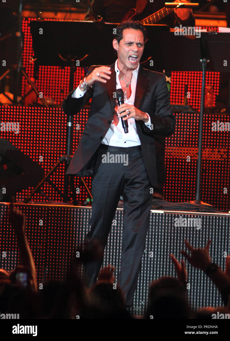 Marc Anthony performs in concert at the American Airlines Arena in ...