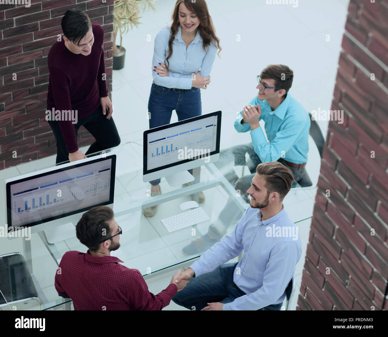 Group of creative business people having meeting in office Stock Photo ...