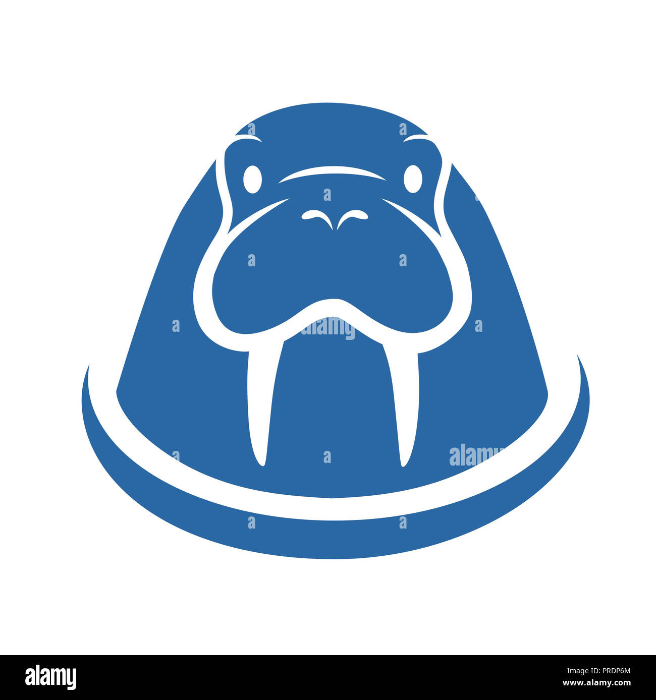 Blue walrus head on white background Stock Photo - Alamy