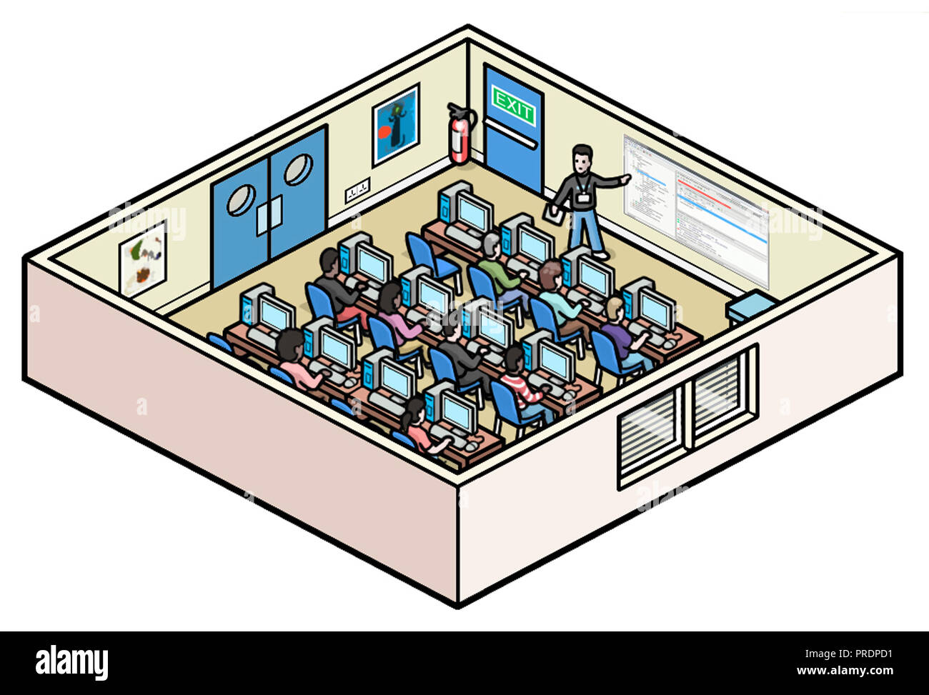 Computer class Cut Out Stock Images & Pictures - Alamy