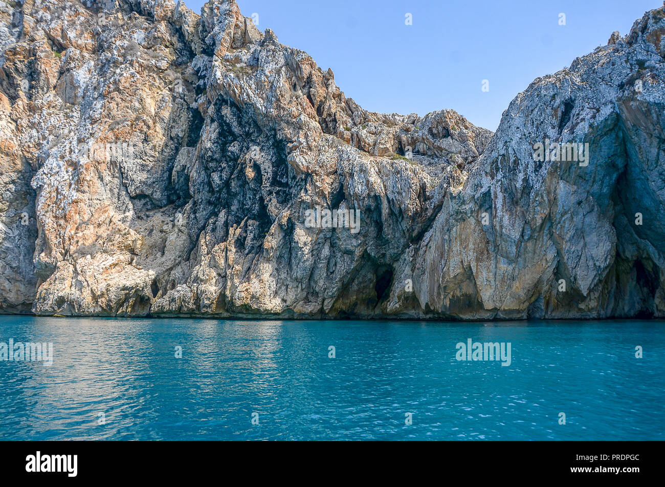 Rocks, sea and blue sky - El Jebha Morocco Stock Photo - Alamy