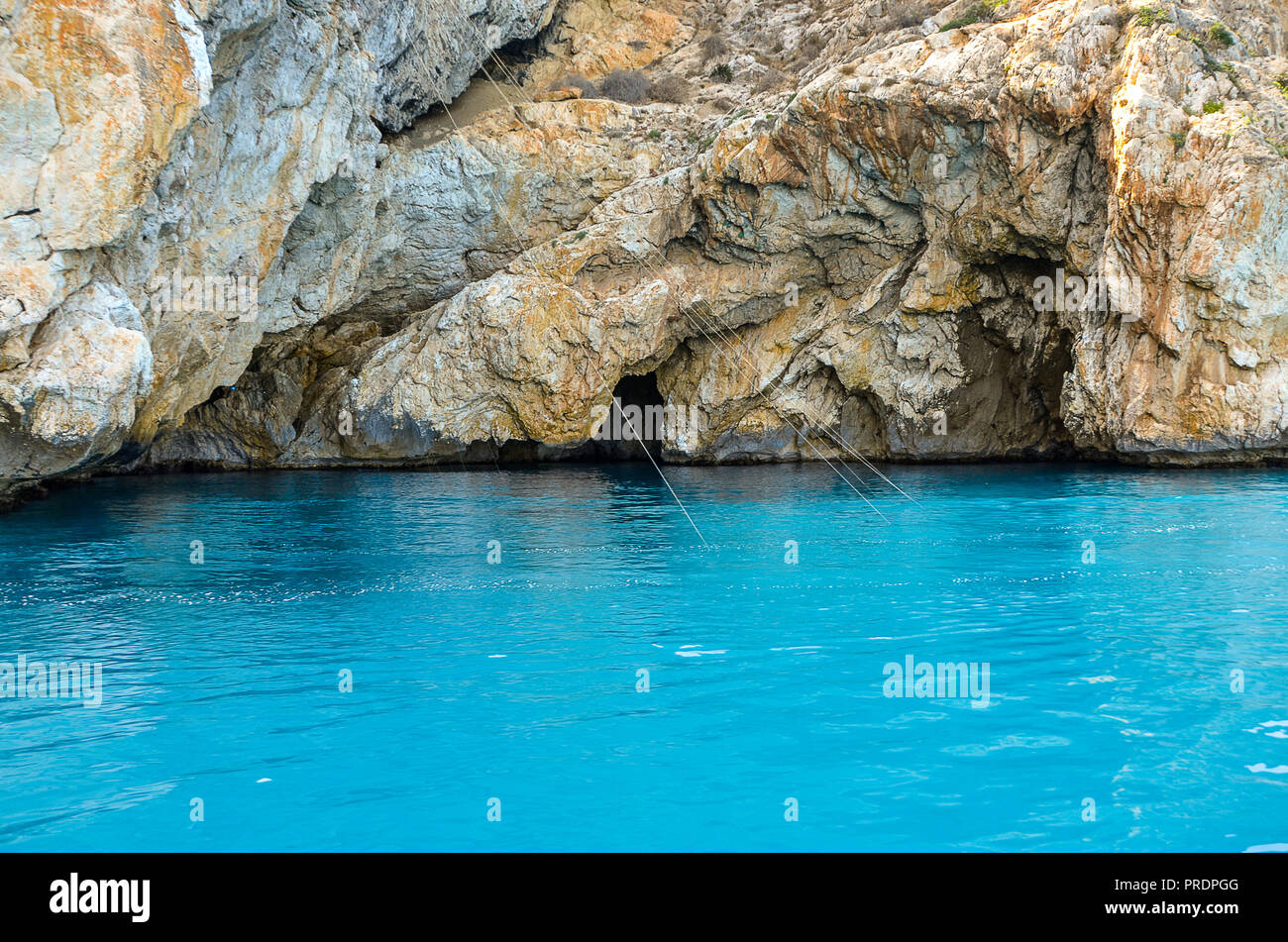 Rocks, sea and blue sky - El Jebha Morocco Stock Photo - Alamy