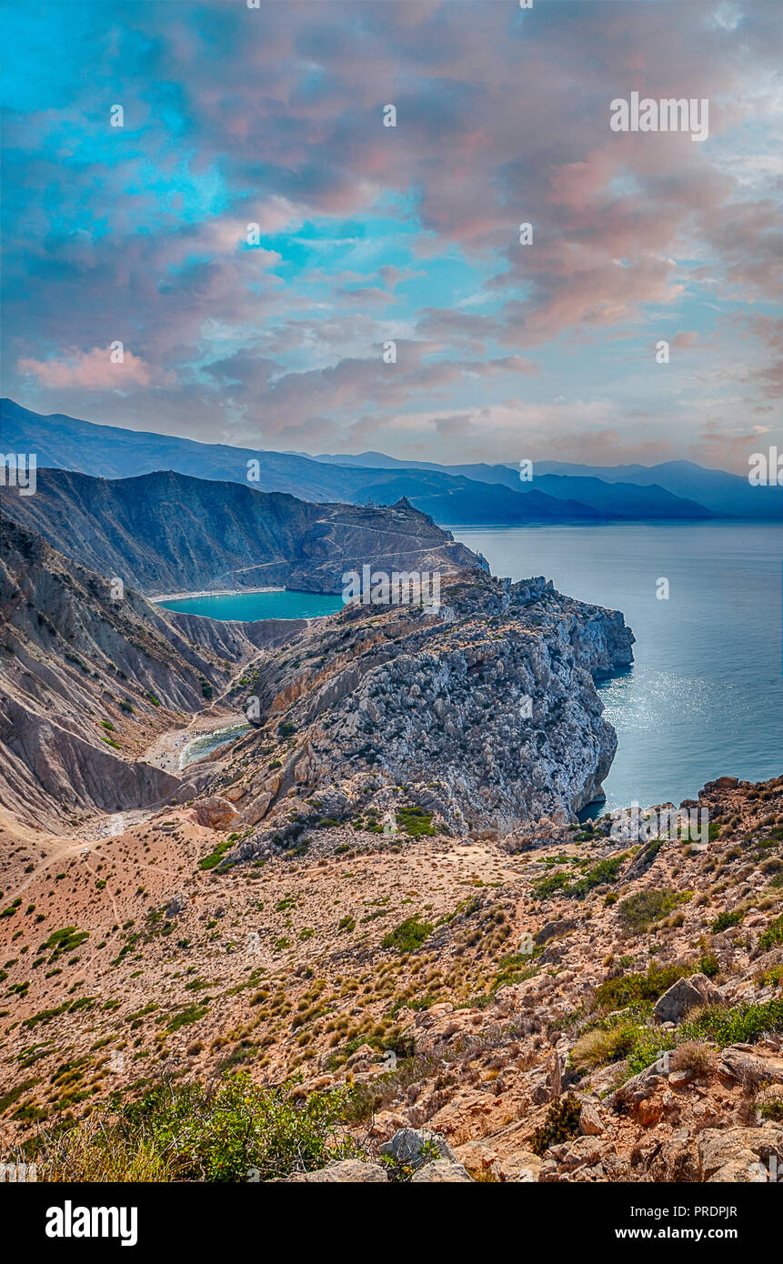 Rocks, sea and blue sky - El Jebha Morocco Stock Photo - Alamy