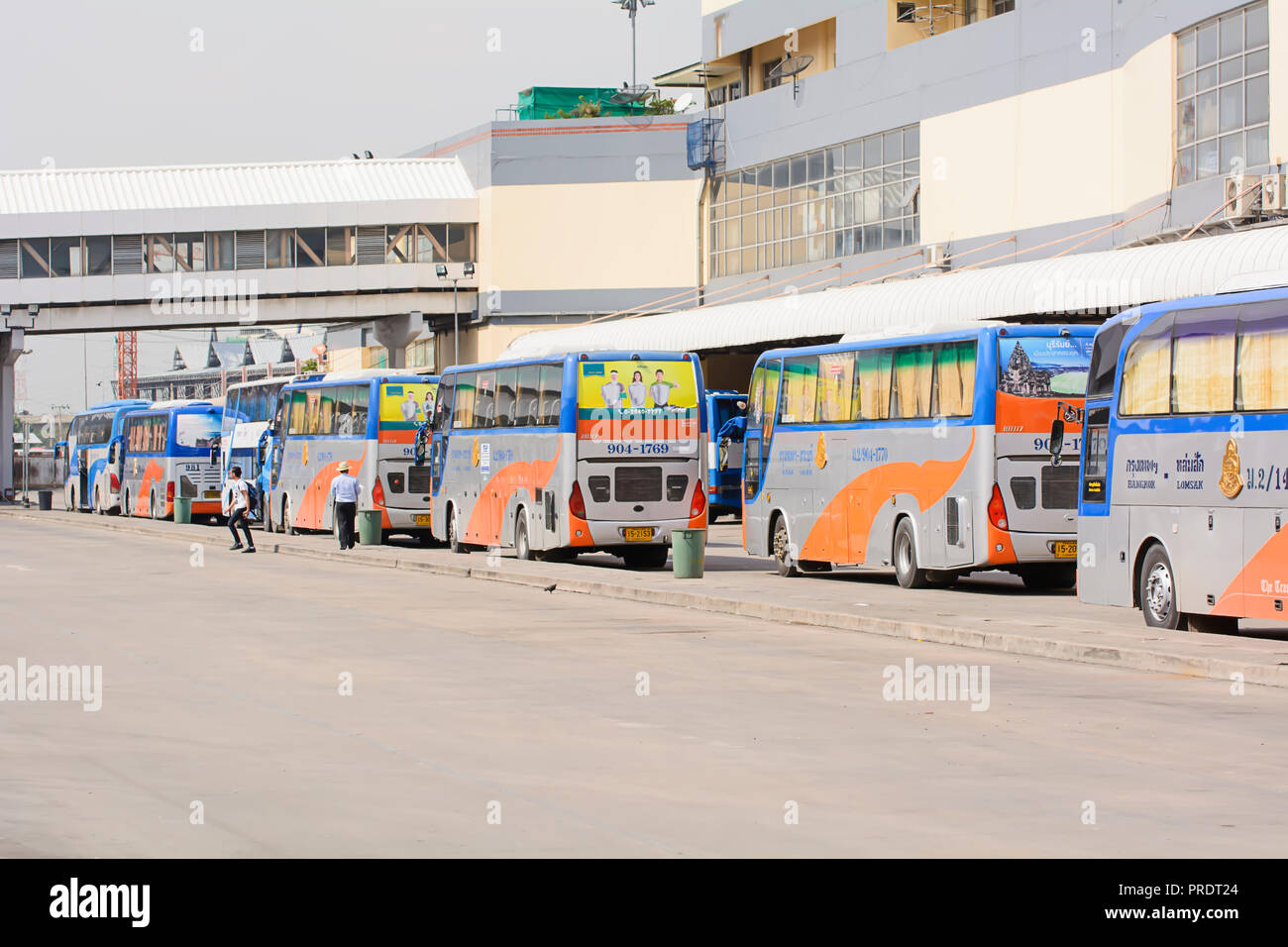 The bus station in Bangkok city, Thailand Stock Photo - Alamy