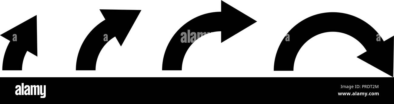 Black arrows. Curved signs Stock Vector Image & Art - Alamy