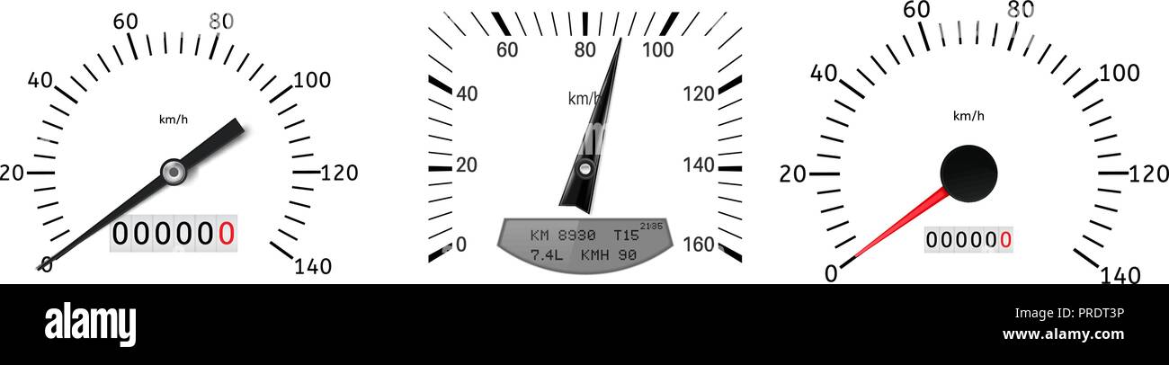 Speedometer scales. Set of car gauges Stock Vector Image & Art - Alamy