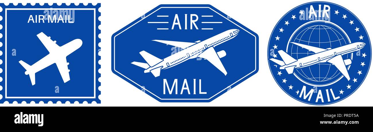 Blue envelope stamps hi-res stock photography and images - Alamy