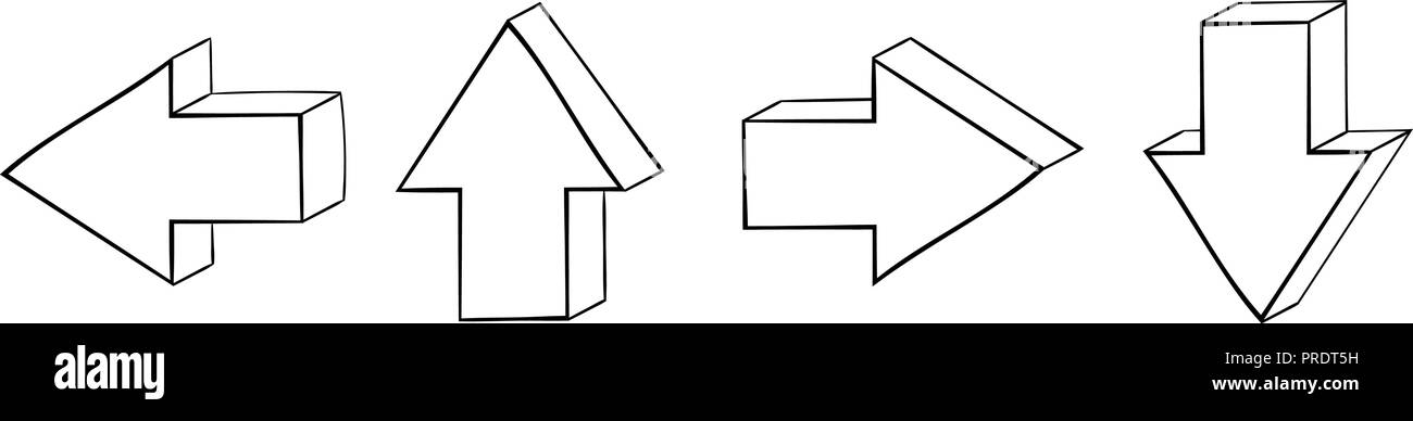 Arrows. Small straight outline signs Stock Vector Image & Art - Alamy