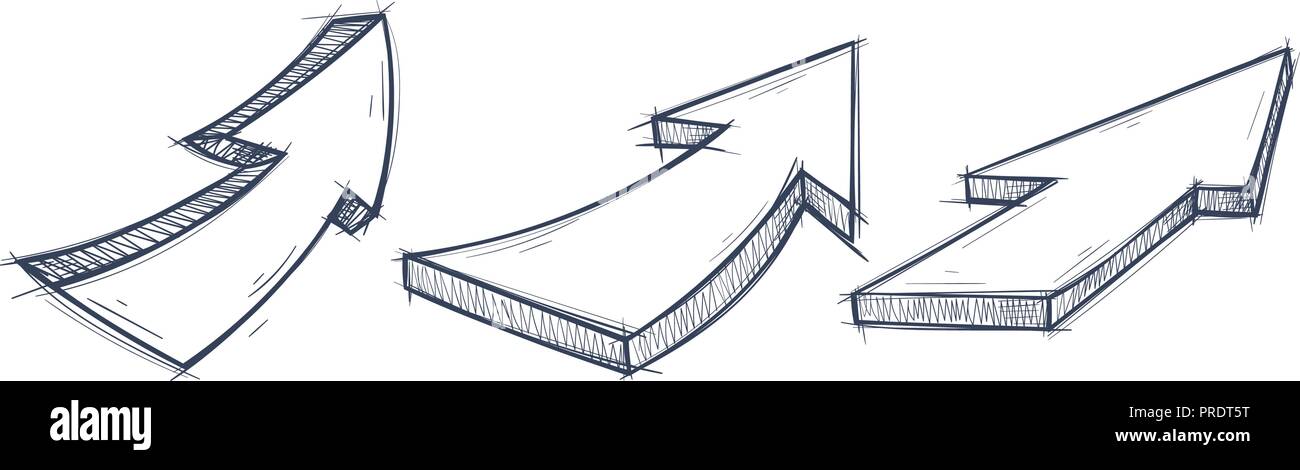 Arrow doodles. Up diagonal signs Stock Vector Image & Art - Alamy