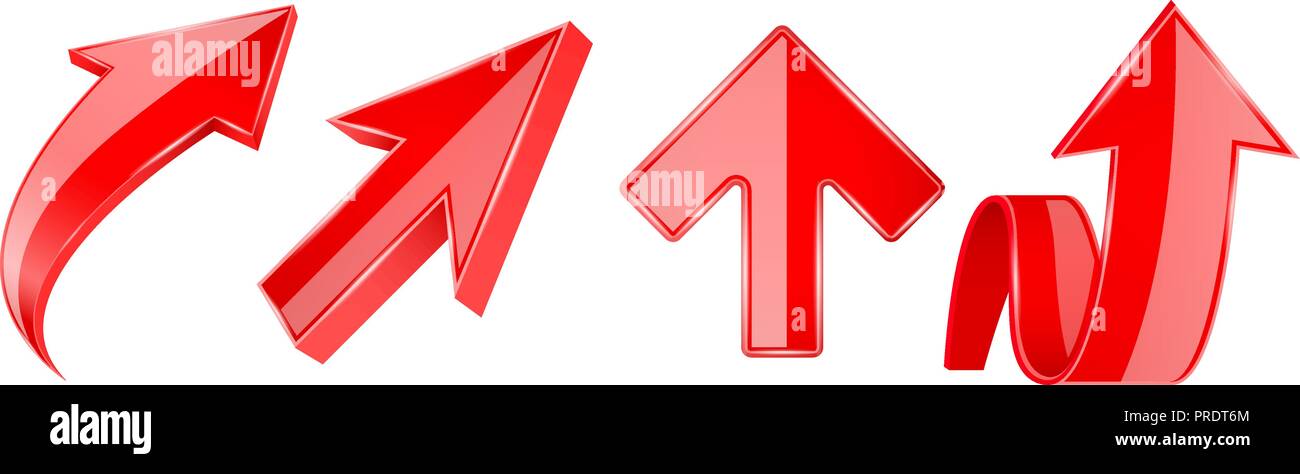 Arrows set. 3d red UP icons Stock Vector Image & Art - Alamy