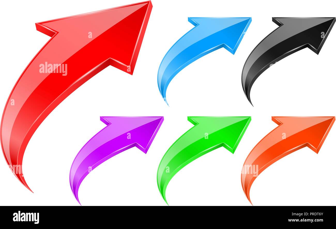 Colored UP 3d arrows Stock Vector Image & Art - Alamy