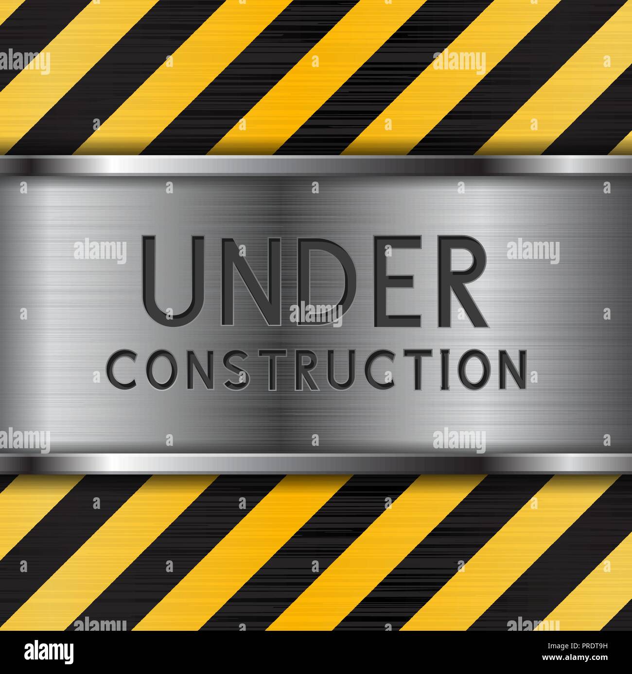 Under construction background. Metal texture with yellow elements Stock ...