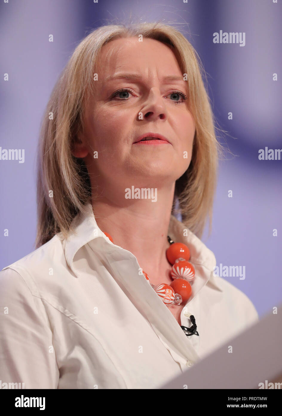 Birmingham, UK. 1st Oct 2018. Liz Truss Mp Chief Secretary To The ...